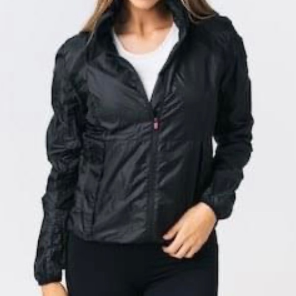ZYIA | Jackets & Coats | Zyia Active Black Trainer Windbreaker Jacket ...